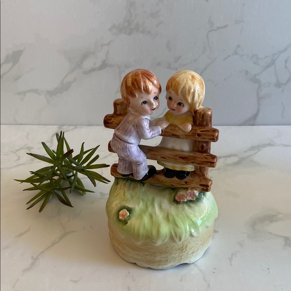 Lefton | Accents | Vintage Ceramic Figurine With Children On Fence By ...